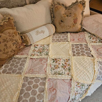 Earth Tones Quilt rag Quilt Warm Colors Quilt terra-cotta Quilt-lap ...