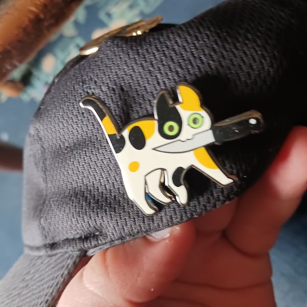Calico Knifecat Enamel Pin - Etsy