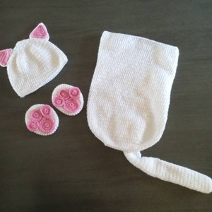Baby Cat Cocoon Hat & Booties Crochet Pattern - Etsy