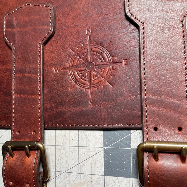 Delrin Leather Stamp: Wind Rose, Compass Passport Traveling, Leather ...