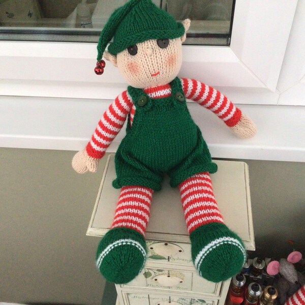 Jingle Jangle the Elf PDF Knitting Pattern Download - Knitted Flat ...