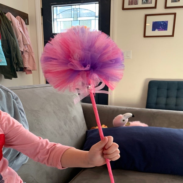 Fairy Wand, Princess Wand, Dress up Wand, Sparkle Wand, Tulle Poof Wand ...