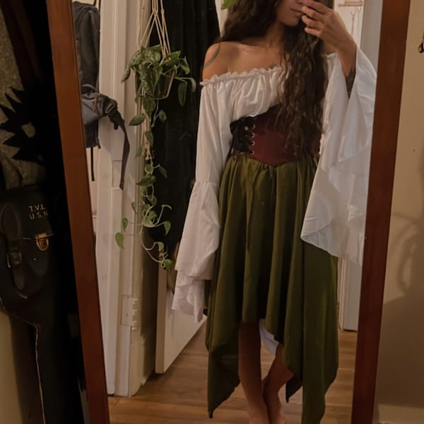Renaissance Faire 3 Piece Layered Costume - Ren Faire Huntress Dress - Etsy