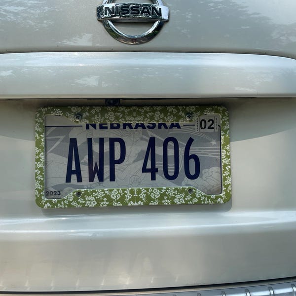 Ditsy Floral on Sage License Plate Frame- Cute Car Accessory- Flower ...