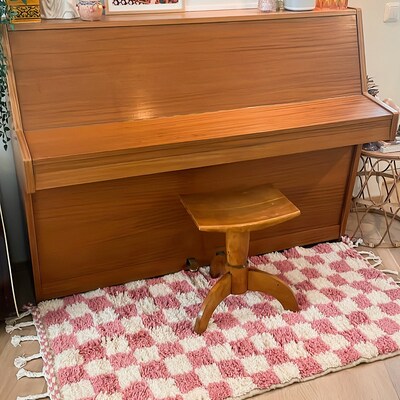 Brown and White Checkered Rug, Moroccan Berber Checkered Rug, Checkered ...