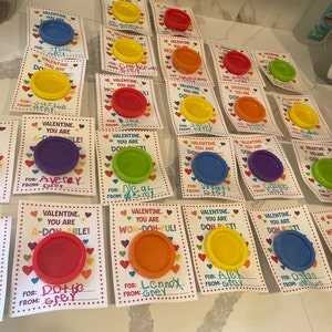Playdoh Valentines, Printable Valentine Cards, Non-candy Valentine ...