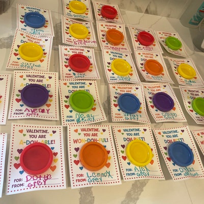 Playdoh Valentines, Printable Valentine Cards, Non-candy Valentine ...