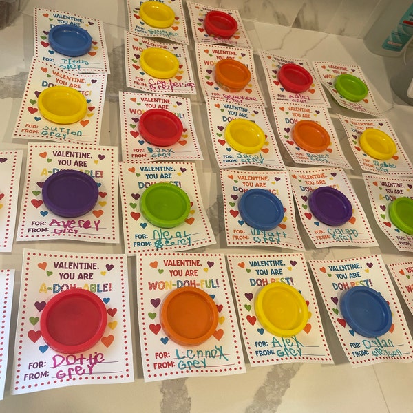 Playdoh Valentines, Printable Valentine Cards, Non-candy Valentine ...
