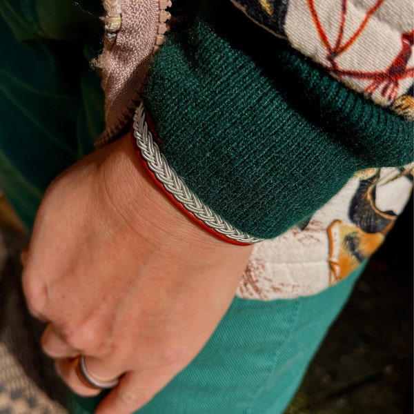 Swedish Sami Bracelet of Pewter Thread With 4 % Silver, and Reindeer ...