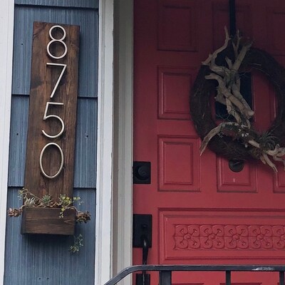 House Number Sign, House Number Planter, Address Planter, Address ...
