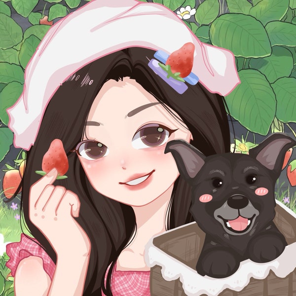 Custom Kawaii OC Portrait Cute Chibi Y2K Anime Cartoon Commission ...