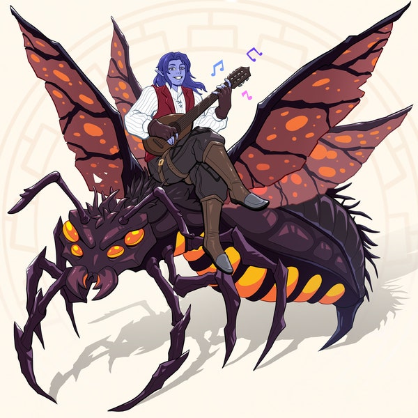 Personalized Dnd Character With Mounts/familiars Commission Custom DND ...