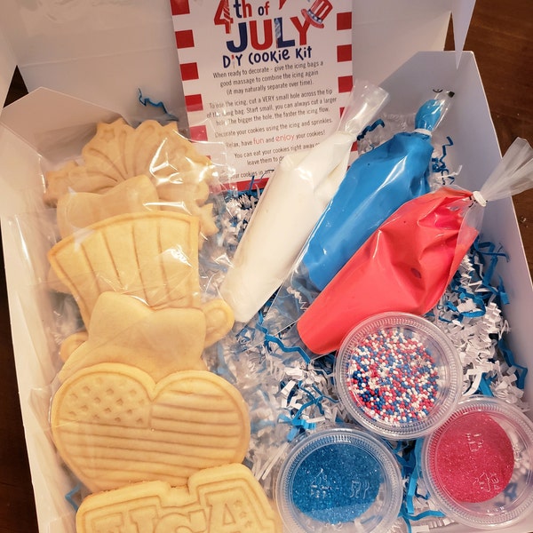 Printable 4th of July Cookie Kit Instruction Card 4"x5" Cookie ...