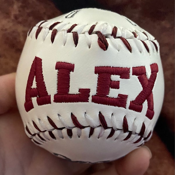Custom Baseball, Embroidered Baseball, Baseball Gift, Coach Gift ...