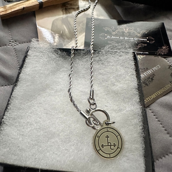 Lilith Sigil Stainless Steel Toggle Necklace-lilith Necklace,lilith ...