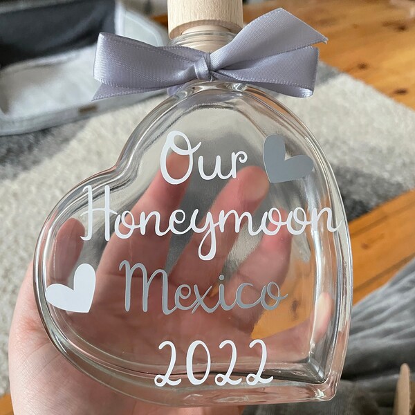 Personalised Honeymoon Destination Sand Keepsake Bottle Jar, Sand ...