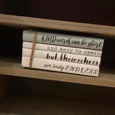 Choose Your Quote Book Set/ Decorative Books/ Book Ends/ Wedding Gifts ...