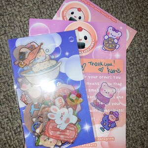 Cute Stickers Clear Kawaii Stickers Bunnies & Bears Outline | Etsy