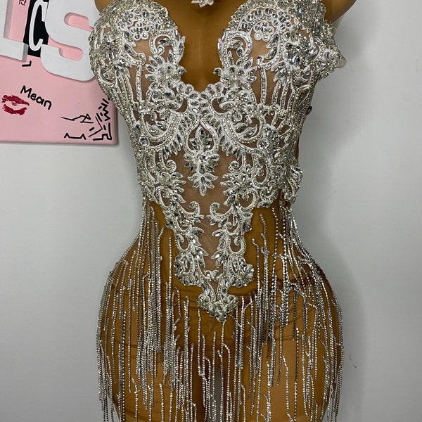 Designer Full Body Mesh Fabric Applique ,beaded Wedding Dress ...