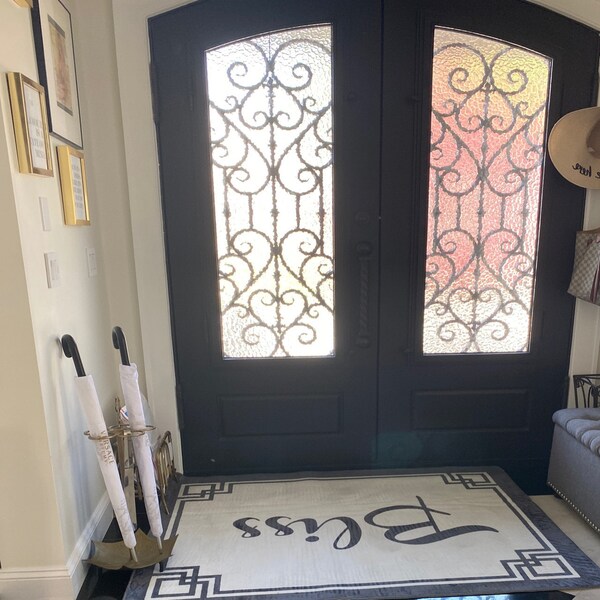 Greek Key Area Rug Modern Rug Geometric Area Rug Custom Greek Key Rug ...