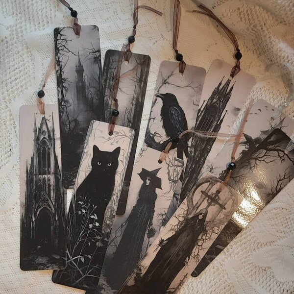 Gothic Witch Printable Bookmarks Bundle Digital Download PNG JPG ...