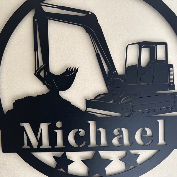 Construction Collection: Mini Excavator Customized Sign - Etsy