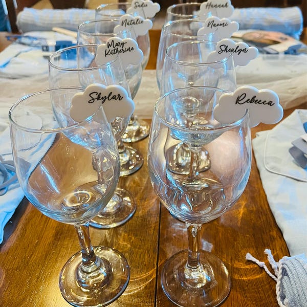 Personalized Cloud Glass Charm | Head in the Cloud Drink Topper Glass ...