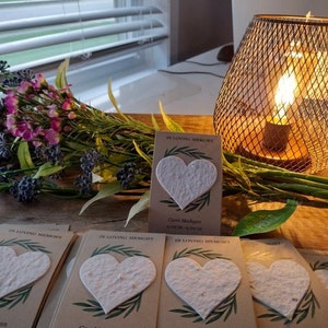 Flower Seed Paper Memorial Cards in Loving Memory Plantable Paper ...