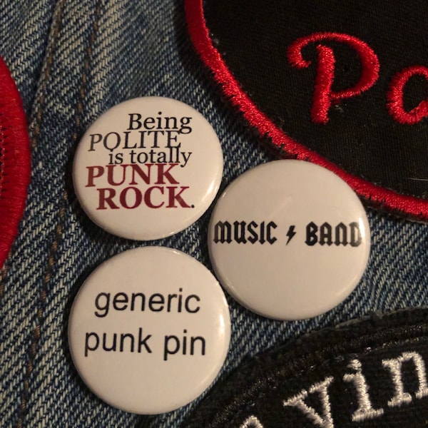 Generic Punk Pin - Pinback Button or Magnet 1 or 1.5 Inch - Great for ...