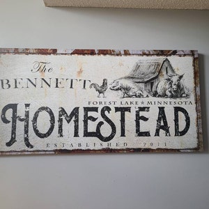 Homestead Farmhouse Sign Home Decor Family Farm Sign | Etsy