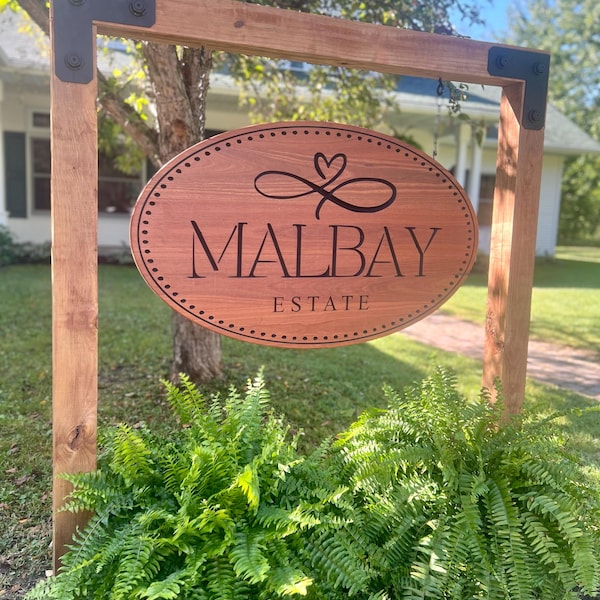 Oval Custom Sign, Property Sign, House Sign, Business Sign, Wedding ...