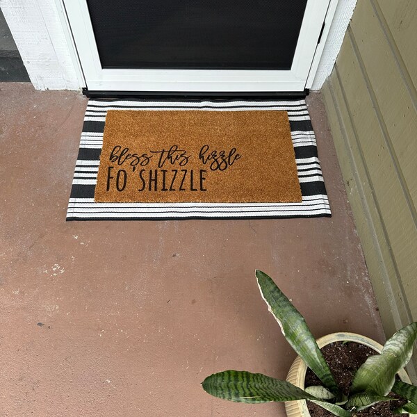 Doormat Bless This Hizzle Fo'shizzle Funny Doormat Cute Snoop Welcome ...