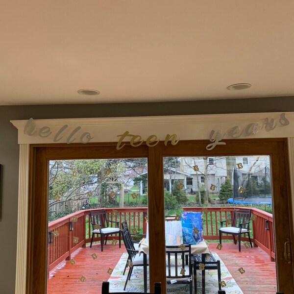 Hello Teen Years, 13th Birthday Party, 13th Birthday Banner, 13 Years ...