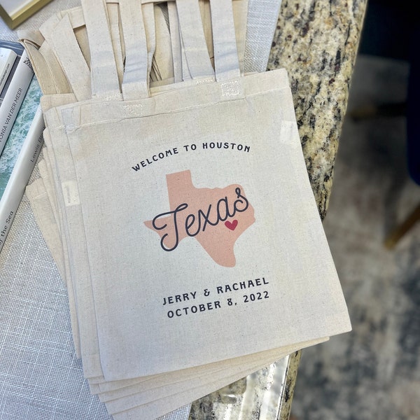Texas Wedding Tote - Custom Wedding Tote Bag - Texas Wedding Favor ...