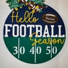 Hello Football Season Sign, Digital Download, Round Door Hanger Svg ...