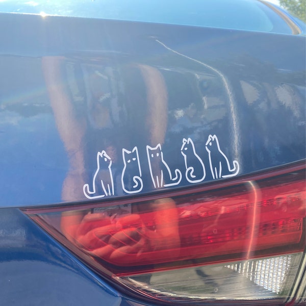 A Vinyl Decal With Some Very Small Cats, Cat Lover, Car Decal ...