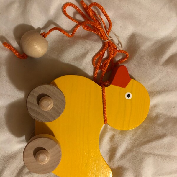 Wood/wooden Toy Duck, Push Toy, Baby Shower Gift Duck, Party Favor Toy ...