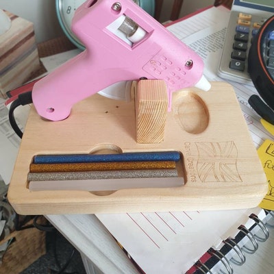 Hot Glue Gun Stand, Hot Glue Gun Holder, Wooden Glue Gun Holder, Craft ...