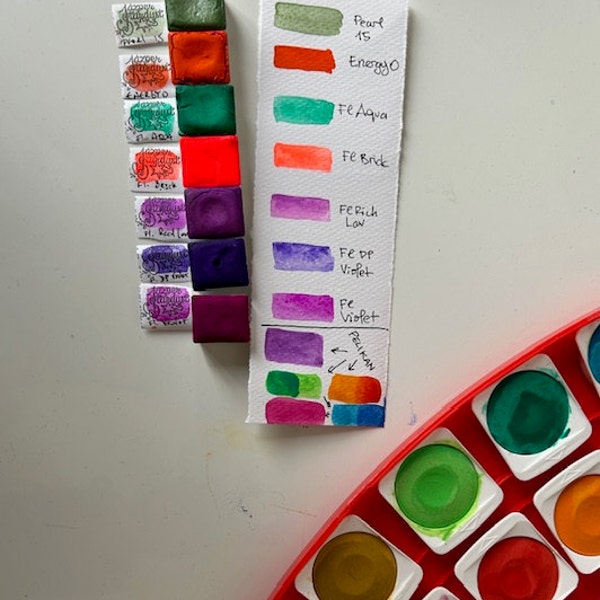 New* FLUORESCENTS Jazper Stardust Handmade Watercolor Half Pan - Etsy