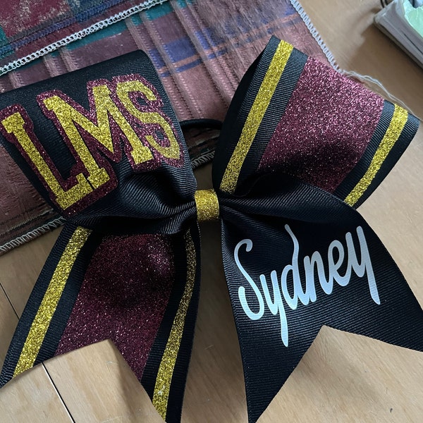 The ULTIMATE Custom Glitter Monogrammed Cheer Bow - Etsy