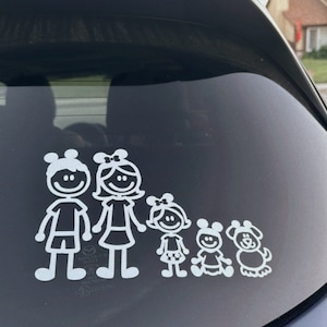 Stick Figure Family Car Decal Sticker - Etsy