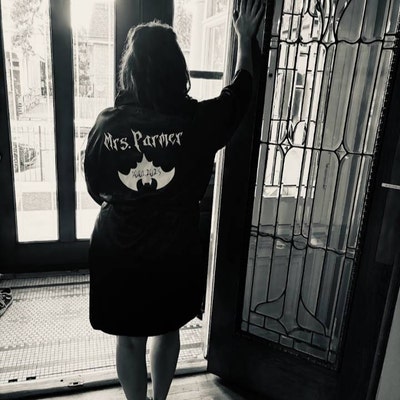 Future Mrs. Bride Gothic Bat Robe, Maid of Honor Robe, Goth Bridal ...