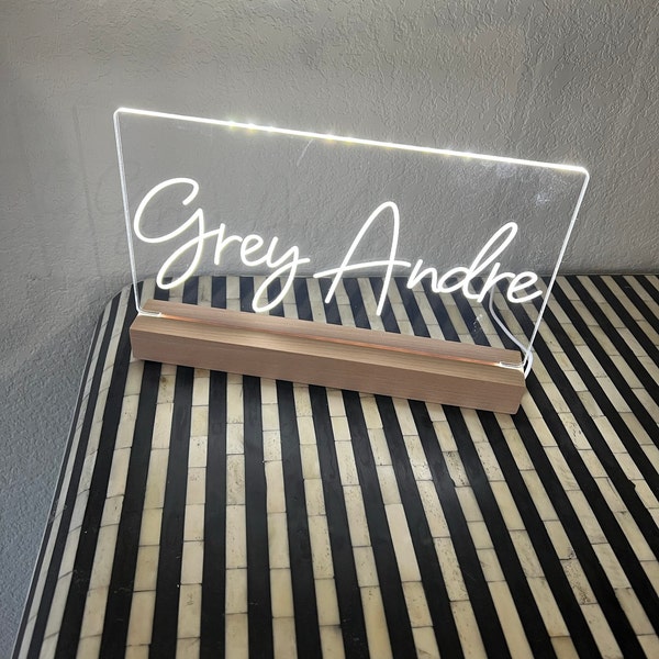 Custom Night Light, Engraved Name Photo Plaque, USB Powered LED Lamp ...