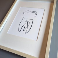 Teeth One Line Drawing, Dental Printable Art, Abstract Teeth Artwork ...