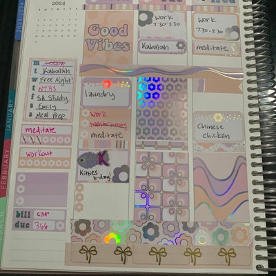 MONTHLY HEADERS Paint Swatch 3 Colour Combinations Functional Stickers ...