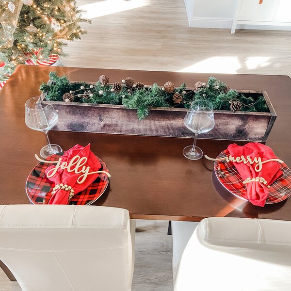 Reindeer Table Wood Place Settings, Christmas Decor, Santa’s Reindeer ...