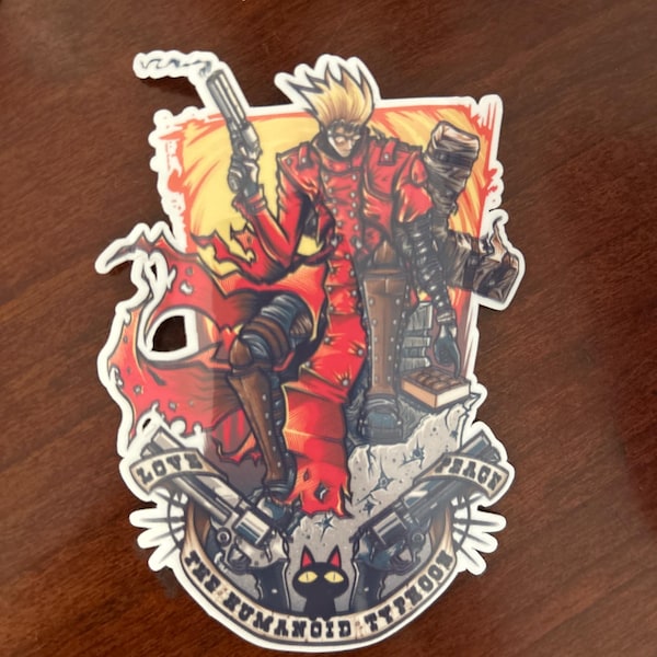 Trigun, Vash the Stampede, Anime Sticker, Vinyl Sticker, Individual Die ...