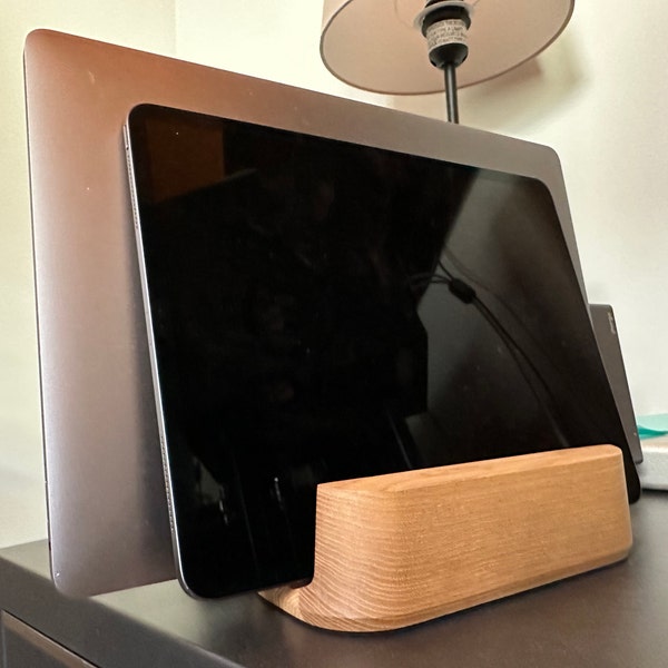 Vertical Wood Laptop Stand for MacBook , Walnut or Ash Holder Best Home ...