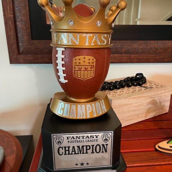 15" Gold Cup Perpetual Fantasy Football Trophy | Fantasy Football ...