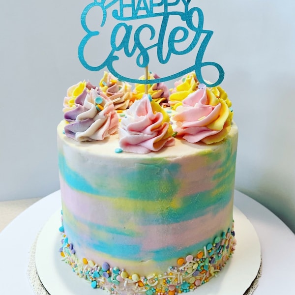 Happy Easter Cake Topper SVG, Happy Easter Cutout Svg, Easter Cutout ...